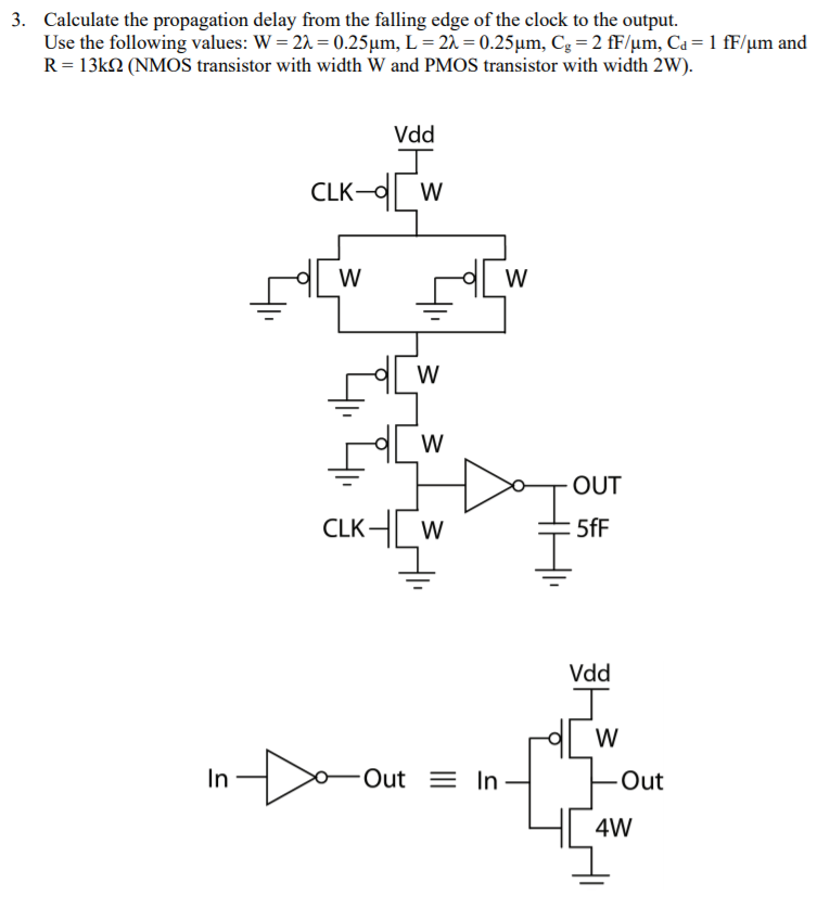 Solved 3. Calculate the propagation delay from the falling | Chegg.com