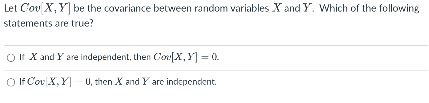 Solved Let Cov[X,Y] be the covariance between random | Chegg.com