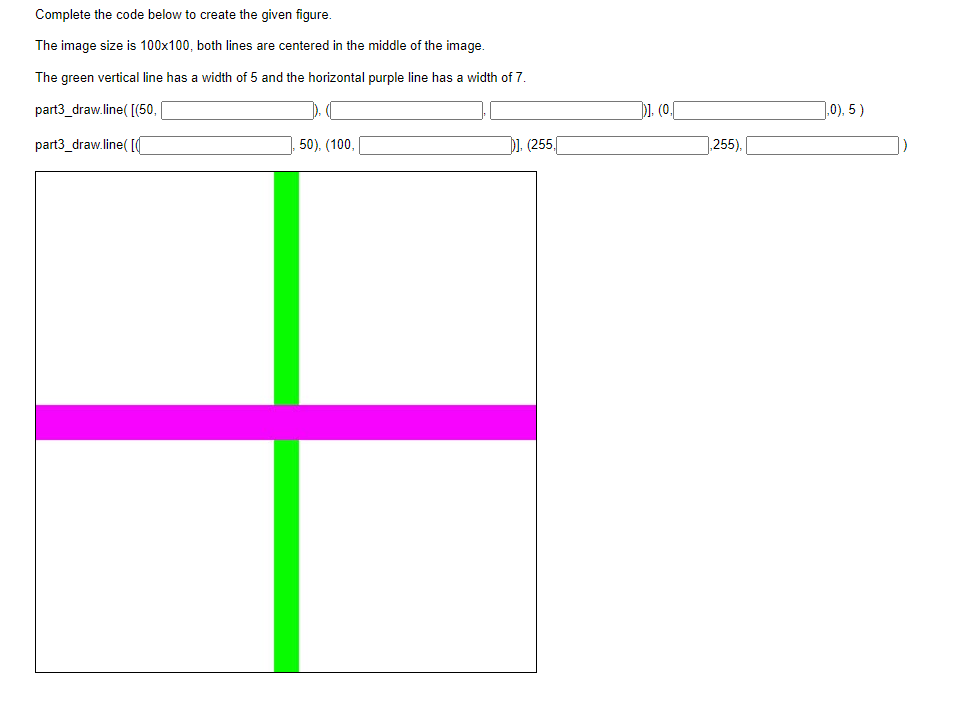 Solved Complete the code below to create the given figure | Chegg.com