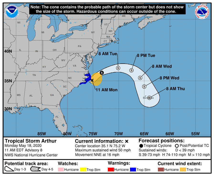 Solved Comparing the approximate point of landfall from | Chegg.com