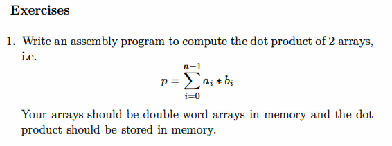 Solved ExercisesWrite an assembly program using CPU | Chegg.com