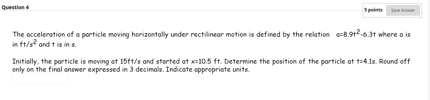 Solved The acceleration of a particle moving horizontally | Chegg.com