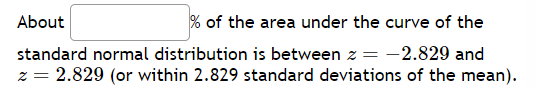 Solved About % of the area under the curve of the standard | Chegg.com