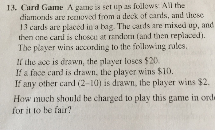 Solved Card Game A game is set up as follows: All the | Chegg.com