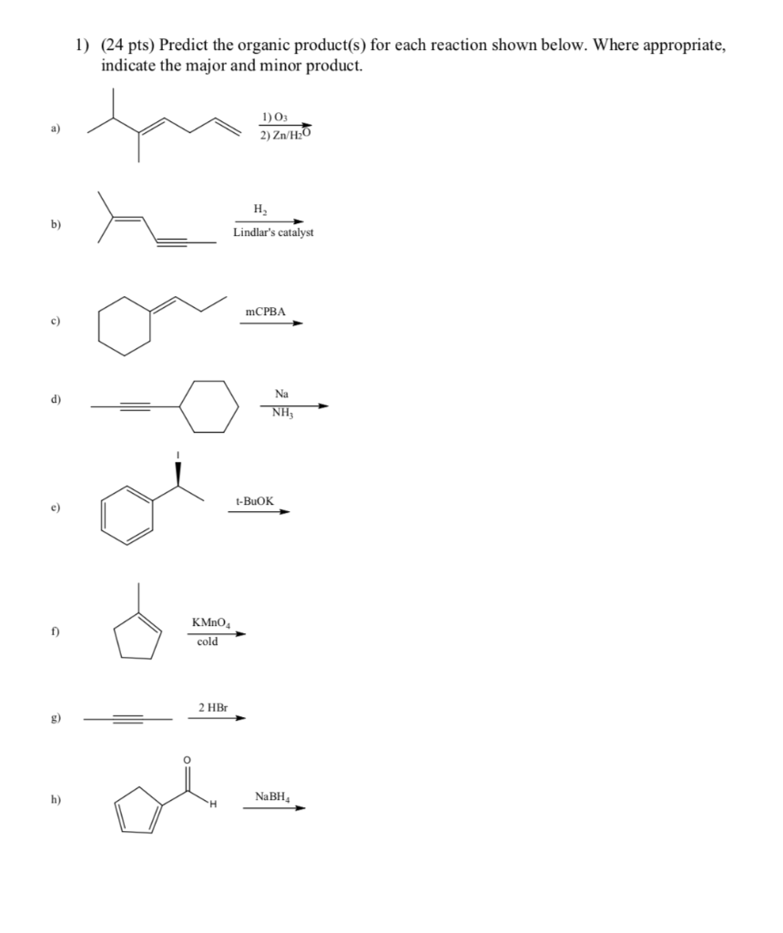 Solved Predict the organic product(s) for each reaction | Chegg.com