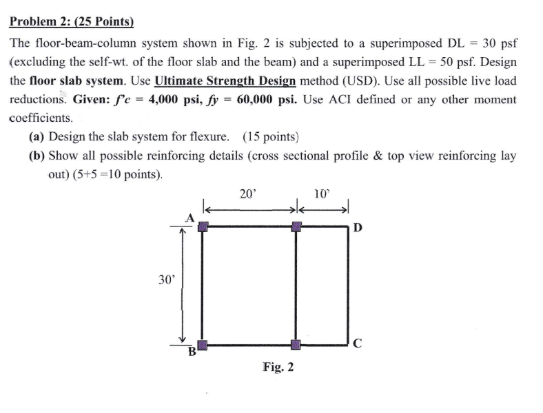 Solved Problem 2: (25 Points) The floor-beam-column system | Chegg.com