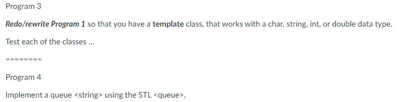 Solved Please help with converting my code to a template | Chegg.com
