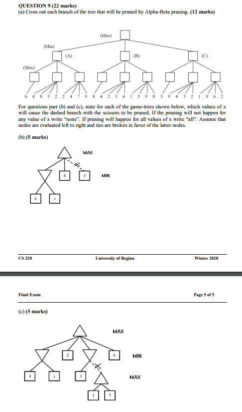 Solved QUESTION 9 (22 marks) (a) Cross out each branch of | Chegg.com