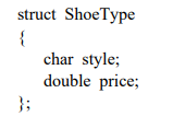 Solved struct ShoeType char style; double price; \};struct | Chegg.com