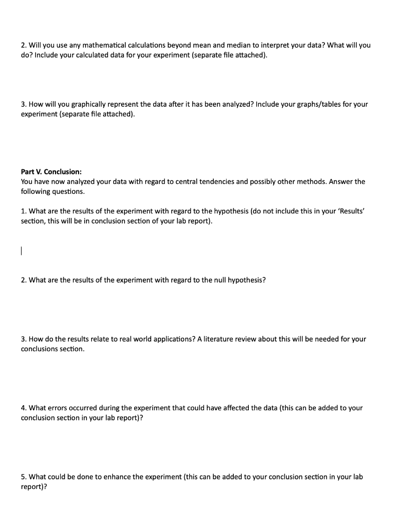 Bio 111 - Scientific Method at Home Experiment PARTS | Chegg.com