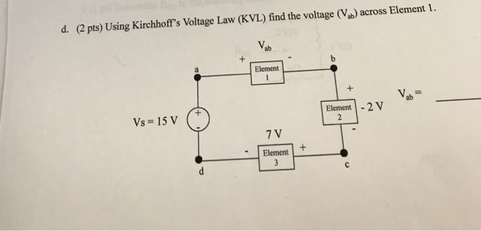 Solved Using Kirchhoff's Voltage Law (KVL) find the voltage | Chegg.com