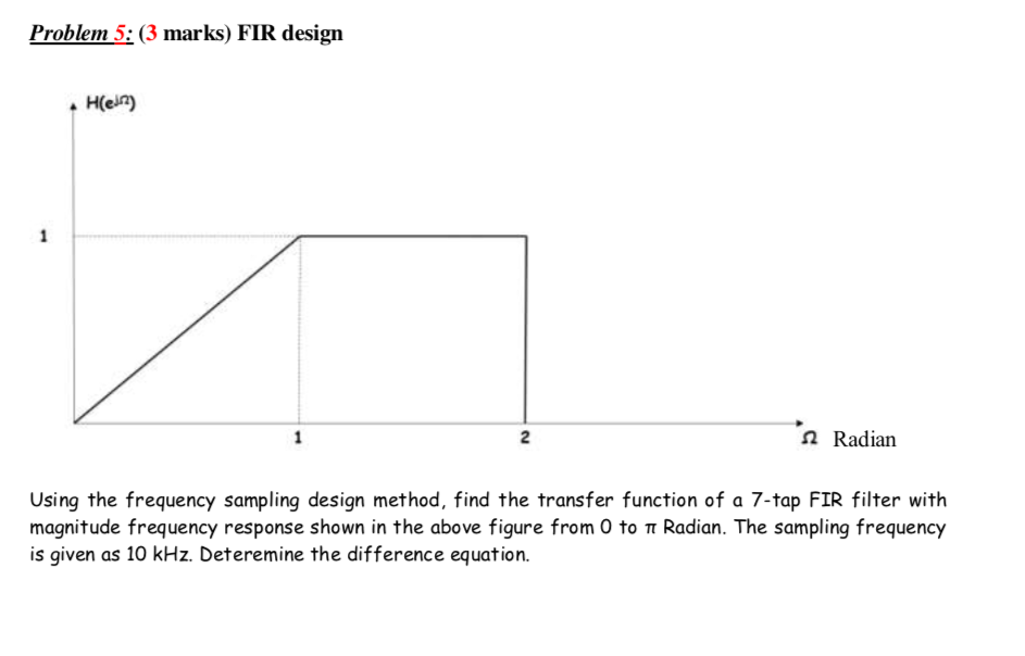 Solved DSP URGENT!! Using the frequency sampling design | Chegg.com