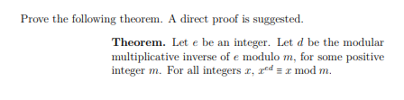 Solved Prove the following theorem. Use a direct proof. | Chegg.com