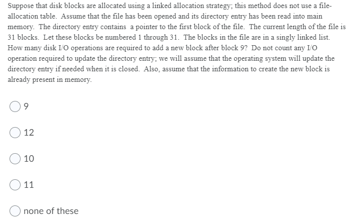 Solved Suppose that disk blocks are allocated using a linked | Chegg.com
