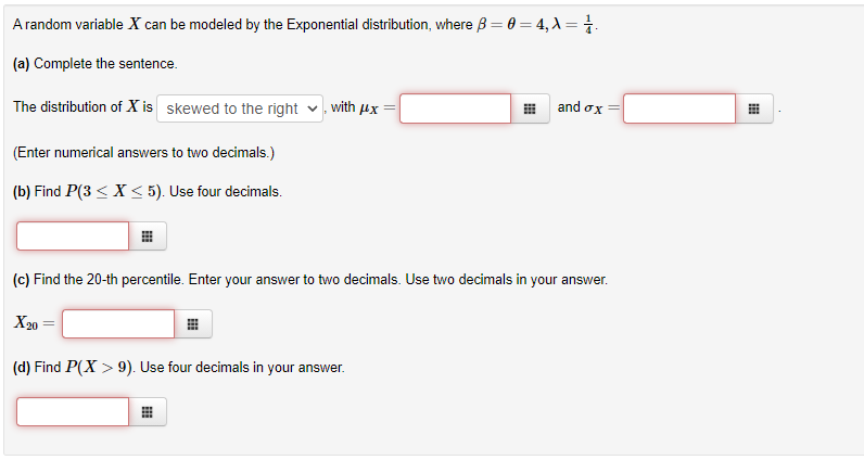 Solved A random variable X can be modeled by the Exponential | Chegg.com