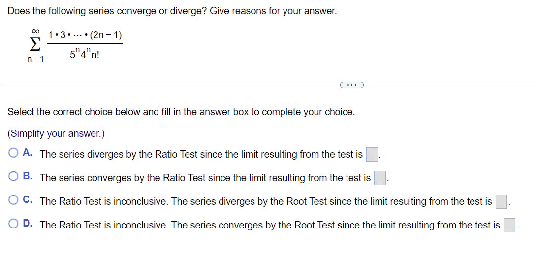 Solved Does the following series converge or diverge? Give | Chegg.com