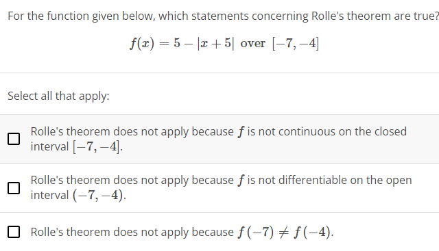 Solved For the function given below, which statements | Chegg.com