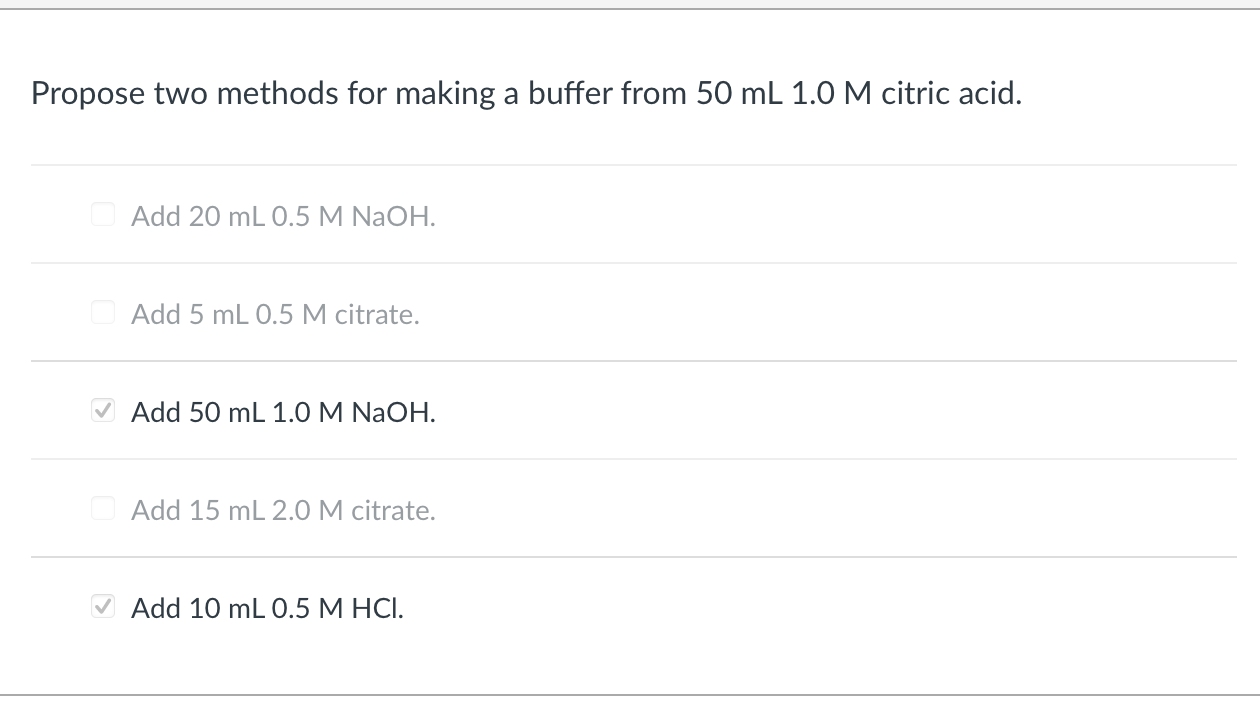 Solved Propose two methods for making a buffer from 50 | Chegg.com