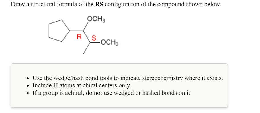 Solved Draw a structural formula of the RS configuration of | Chegg.com