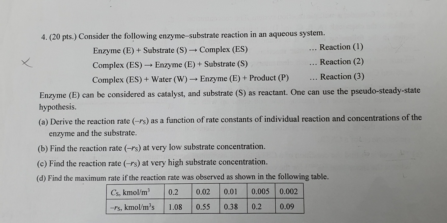 4. (20 pts.) Consider the following | Chegg.com