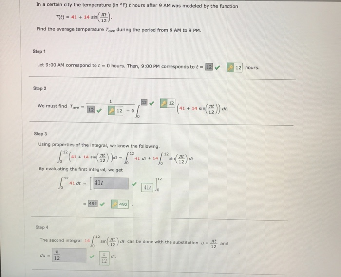 Solved In a certain city the temperature (in °F) t hours | Chegg.com