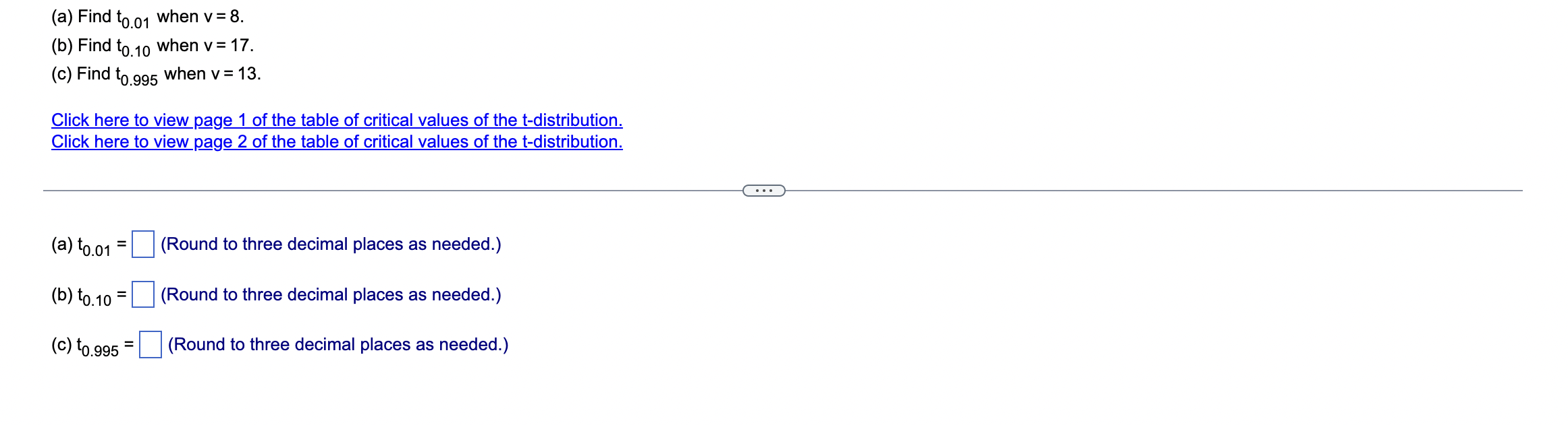 Solved (a) Find to.01 when v= 8. (b) Find to. 10 when v= 17. | Chegg.com