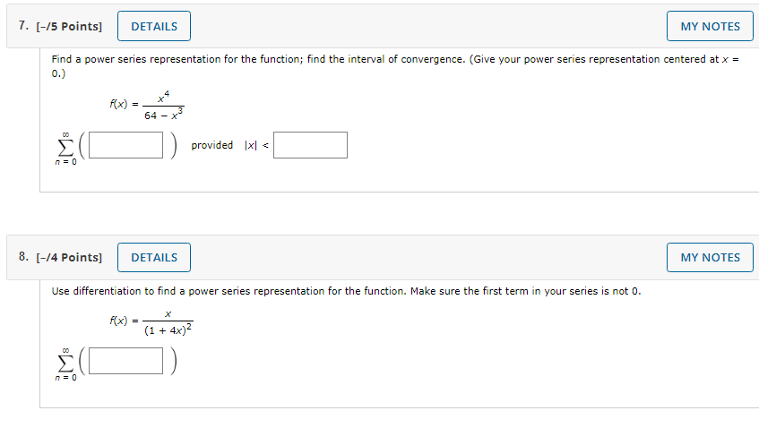 Solved Find A Power Series Representation For The Function