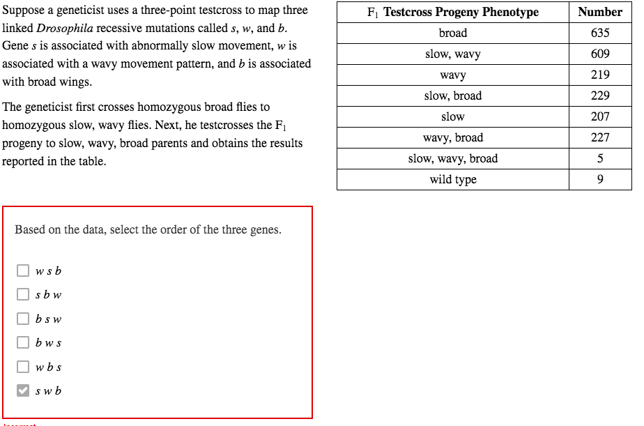 Solved Suppose a geneticist uses a three-point testcross to | Chegg.com