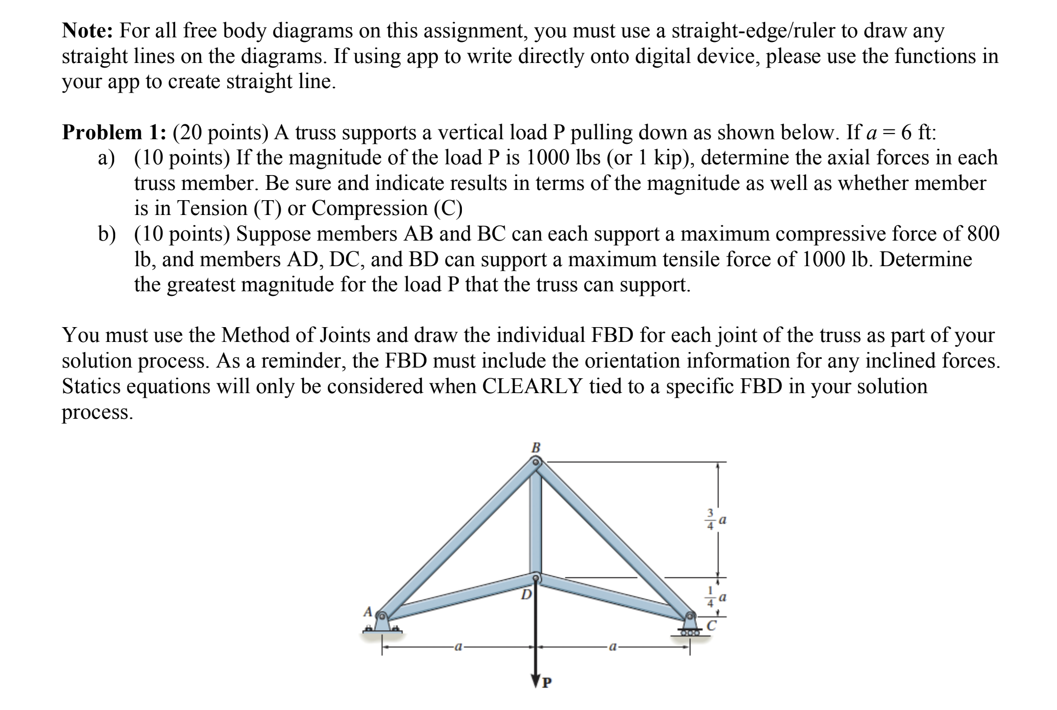 Solved Note: For all free body diagrams on this assignment, | Chegg.com