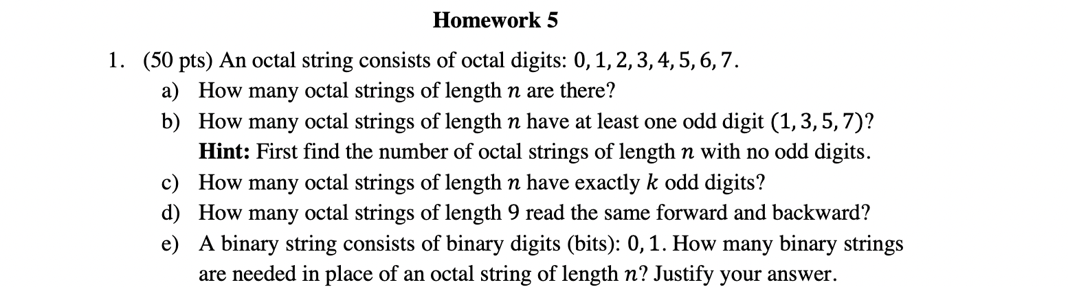 Solved 1 50 Pts An Octal String Consists Of Octal Digits 1163