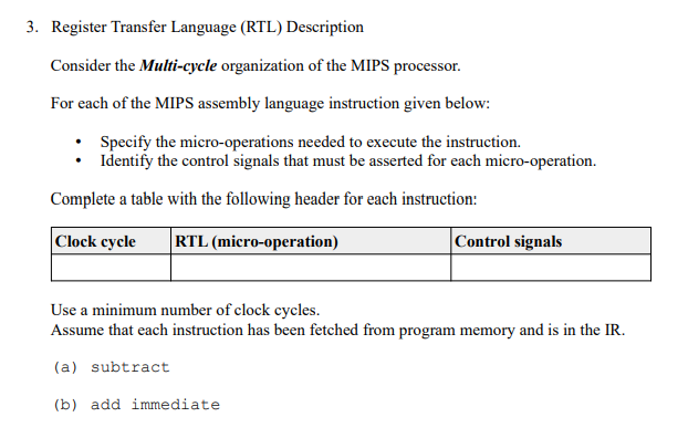 Solved 3. Register Transfer Language (RTL) Description | Chegg.com