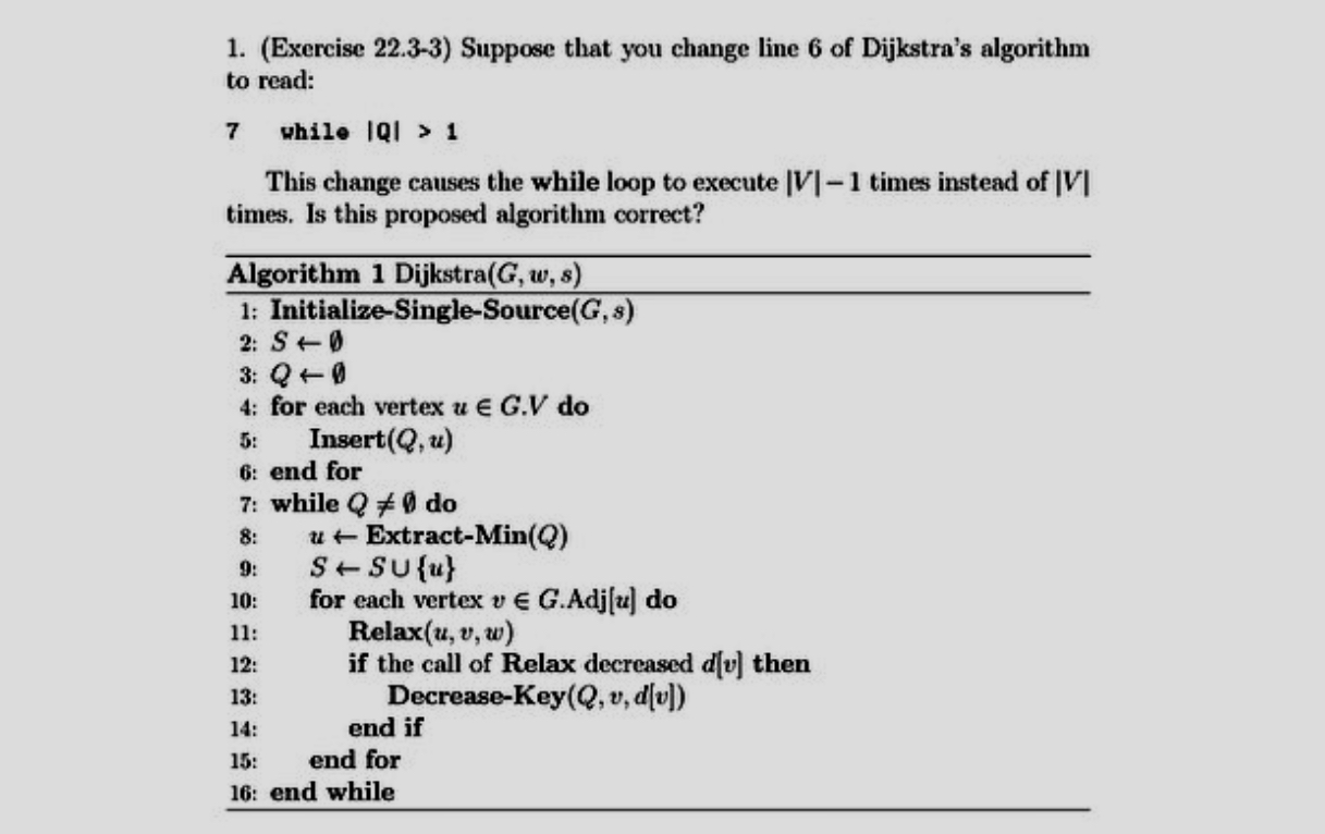 Solved (Exercise 22.3-3) ﻿Suppose that you change line 6 of | Chegg.com