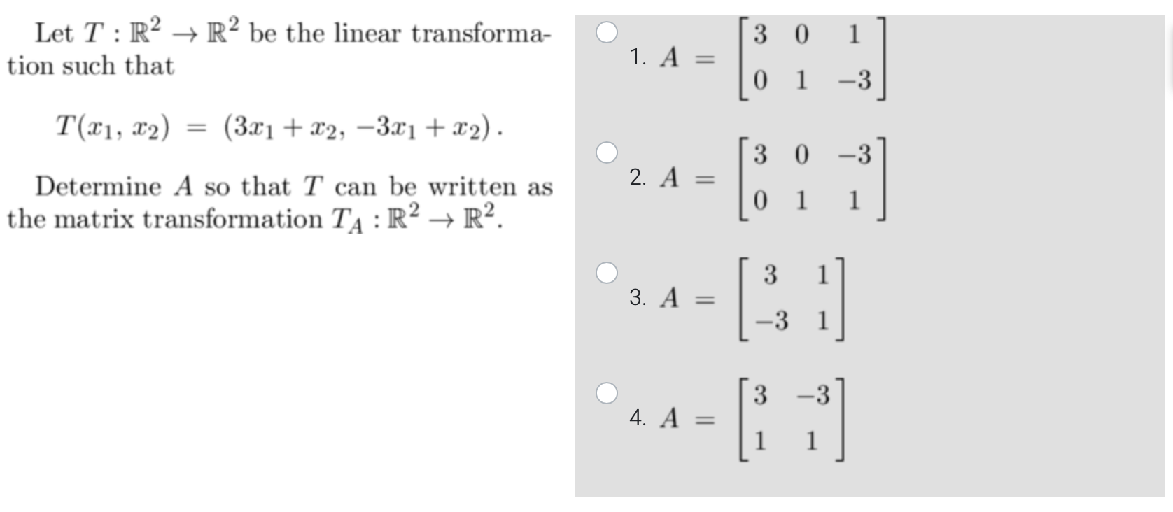 Solved Let T:R2→R2 ﻿be the linear transformation such | Chegg.com