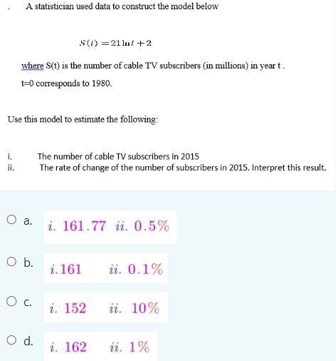Solved A statistician used data to construct the model below | Chegg.com