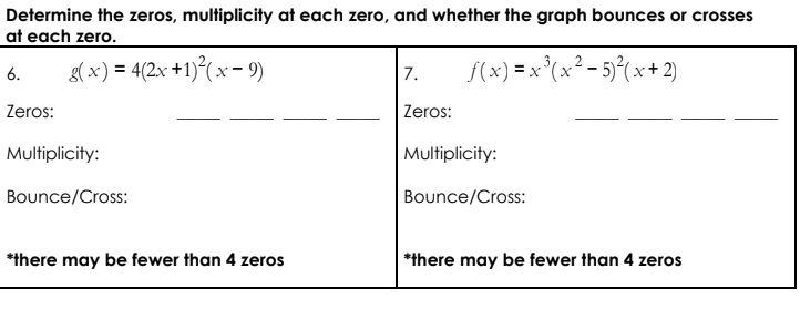 Solved Determine the zeros, multiplicity at each zero, and | Chegg.com