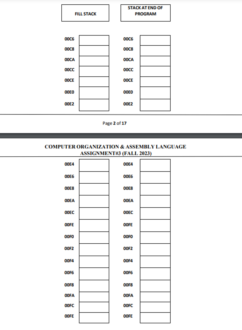Solved Fill and clear the runtime stack using following | Chegg.com