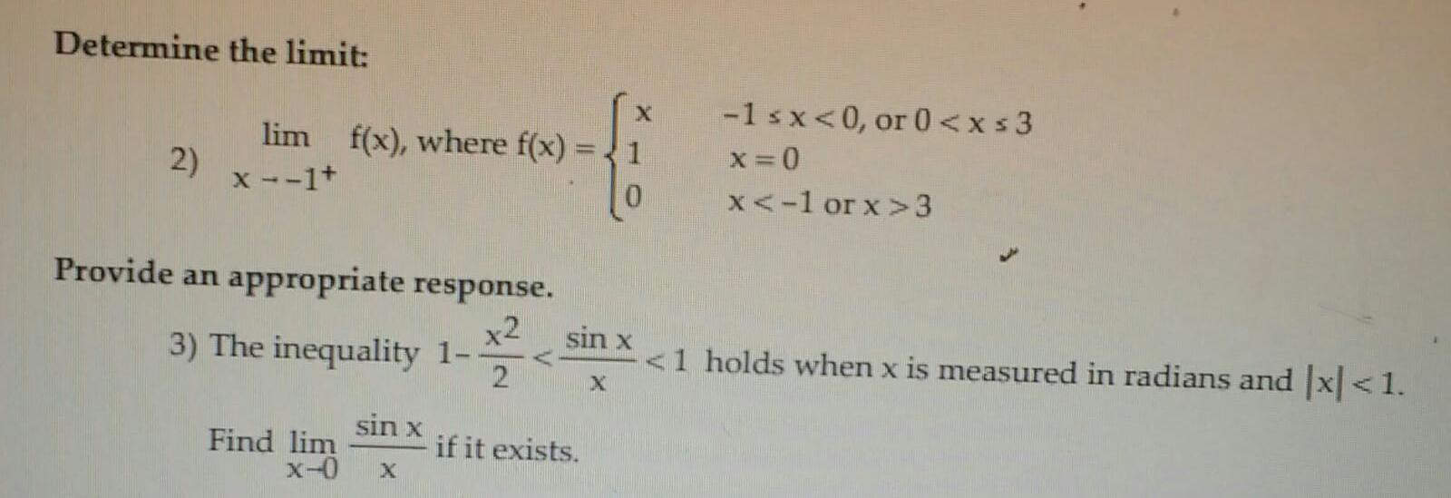 Solved Determine the limit: Х lim f(x), where f(x) = { 1 2) | Chegg.com