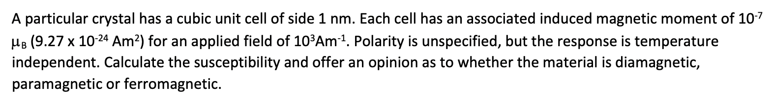 Solved a A particular crystal has a cubic unit cell of side | Chegg.com