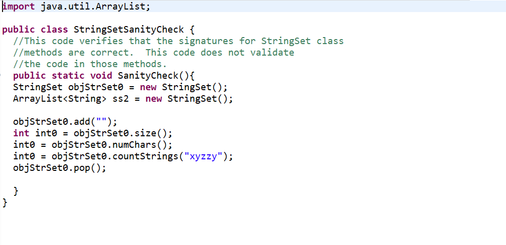 Solved Earlier We Wrote A Class Stringset That 
