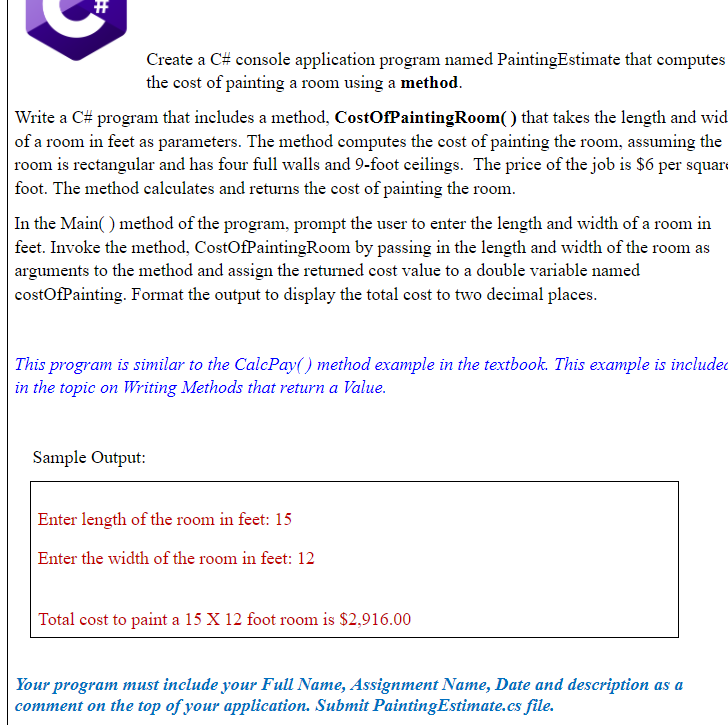 Solved # Create a C# console application program named | Chegg.com