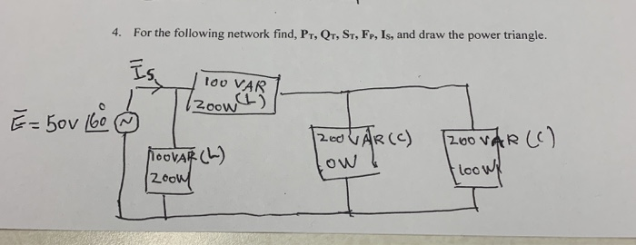 Solved 4. For the following network find, PT, QT, ST, Fe, | Chegg.com