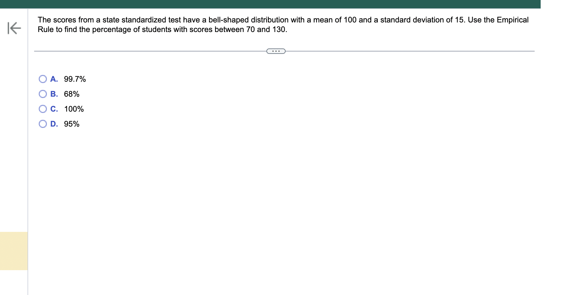 Solved The scores from a state standardized test have a | Chegg.com
