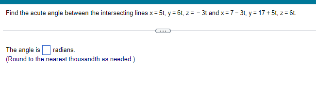 Solved Find the acute angle between the intersecting lines | Chegg.com