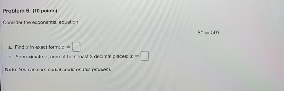 Solved Problem 6. (10 points) Consider the exponential | Chegg.com