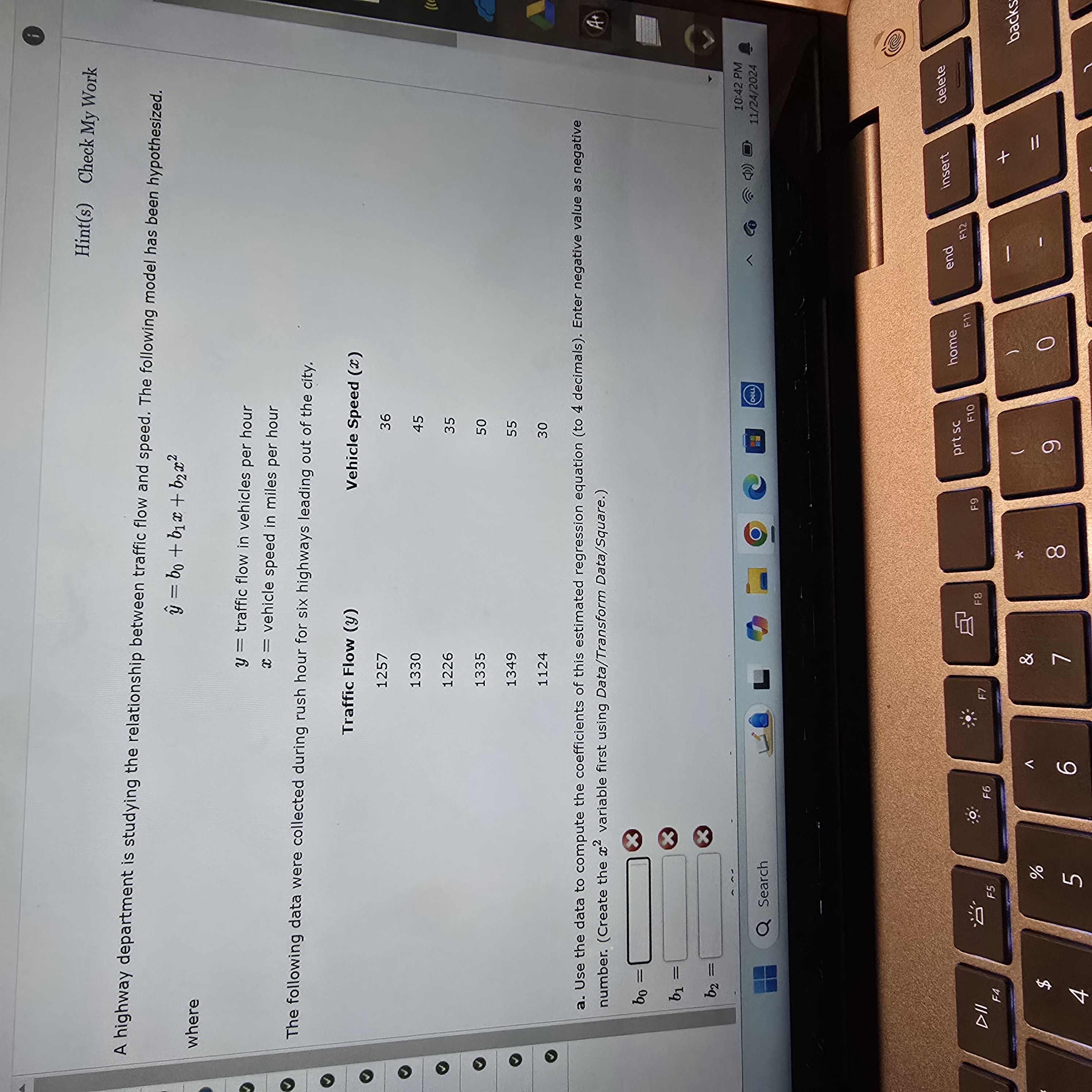 Solved A highway department is ﻿studying the relationship | Chegg.com