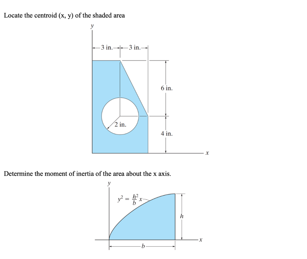 Solved Locate the centroid (x,y) of the shaded area | Chegg.com