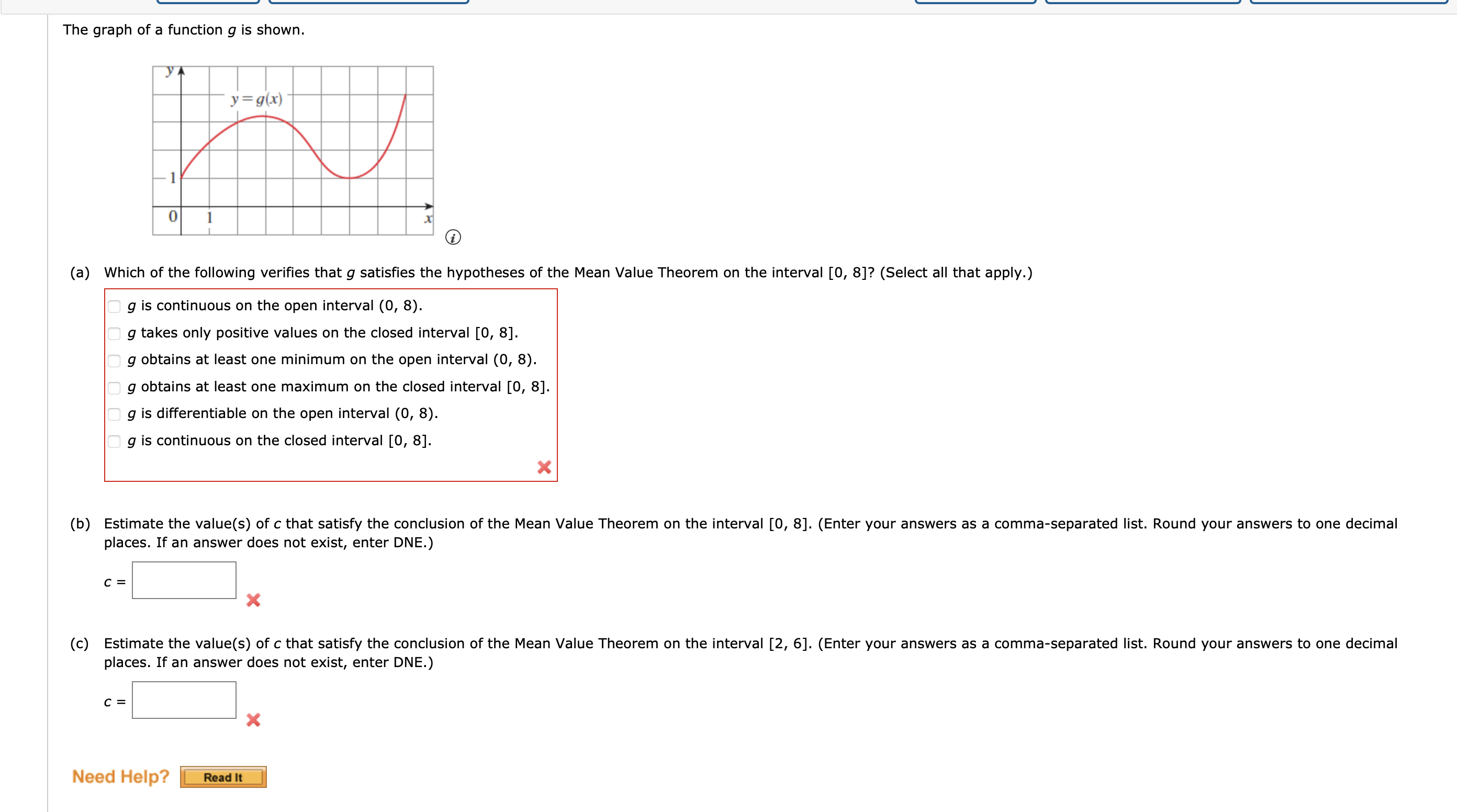 Solved The graph of a function g is shown. (a) Which of the | Chegg.com