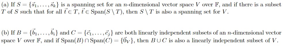 Solved (a) If S={s1,…,sk} is a spanning set for an | Chegg.com