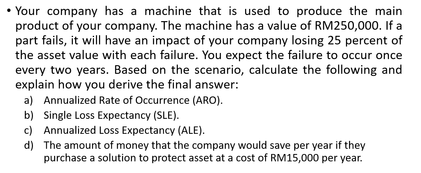 Solved . 1 Your company has a machine that is used to | Chegg.com