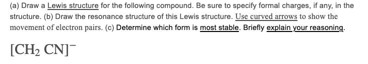 Solved (a) Draw a Lewis structure for the following | Chegg.com
